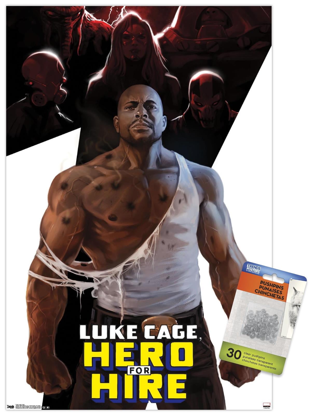 Marvel Comics - Luke Cage Wall Poster with Push Pins, 14.725" x 22.375 ...