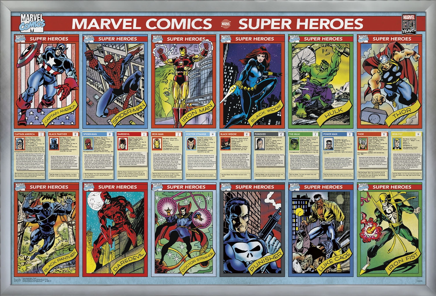 Marvel Comics - Marvel 80th Anniversary - Cards Wall Poster, 22.375" x ...