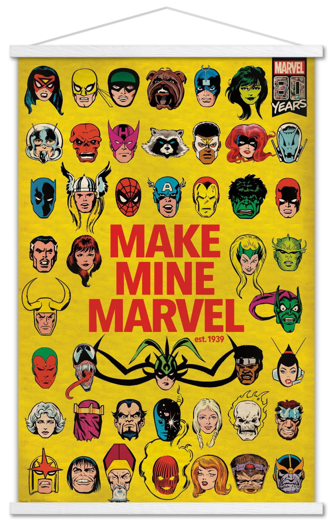 Marvel Comics Marvel 80th Anniversary - Group Wall Poster with Magnetic ...