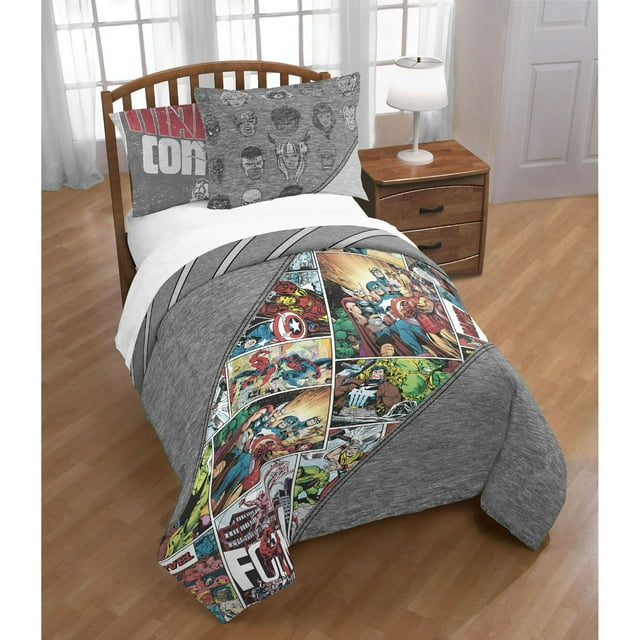 Marvel Comics 80th Anniversary Superhero Twin Comforter & Sham Set ...