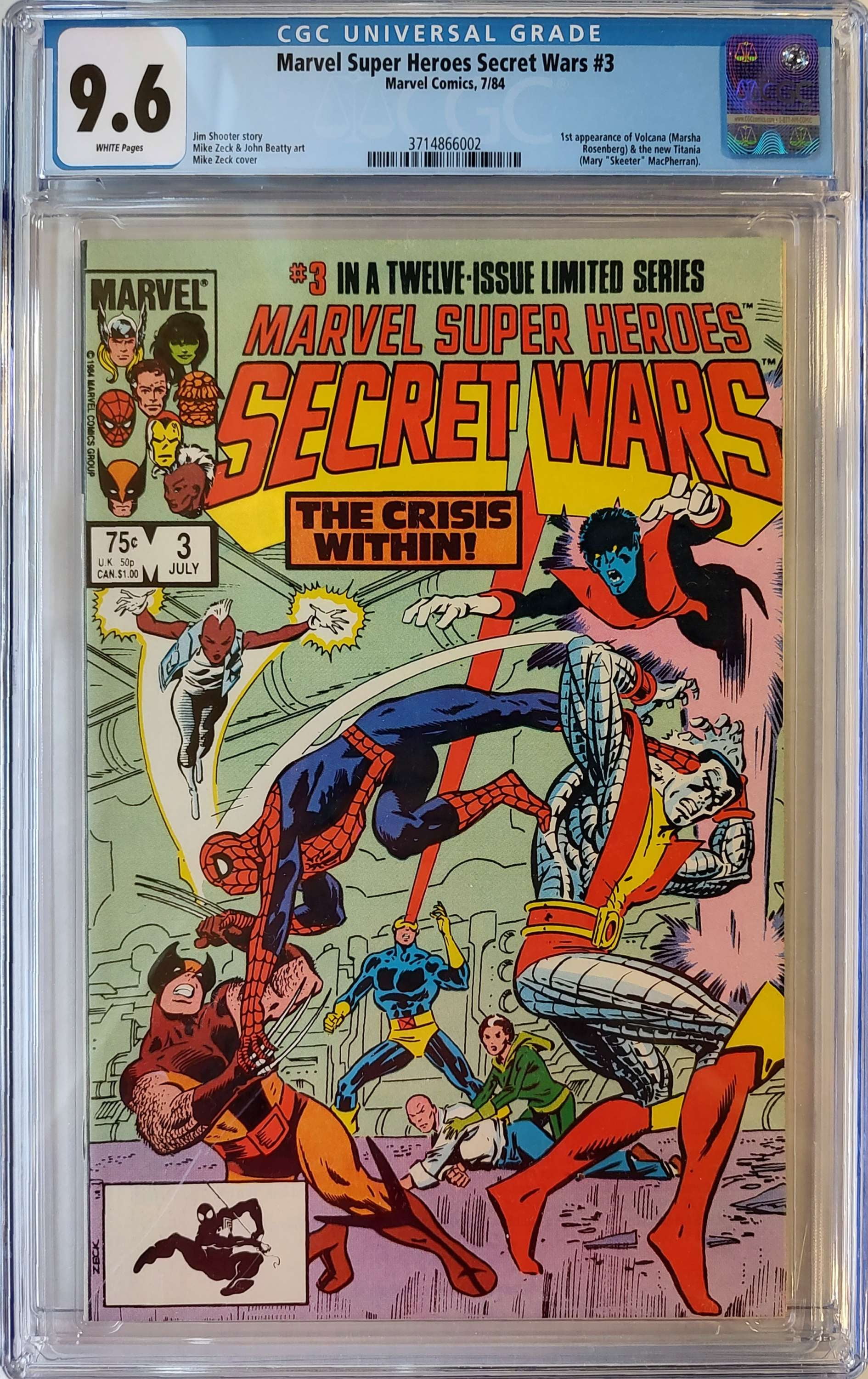 Marvel Comics Marvel Super Heroes Secret Wars #3 CGC 9.6 Graded (Mike ...