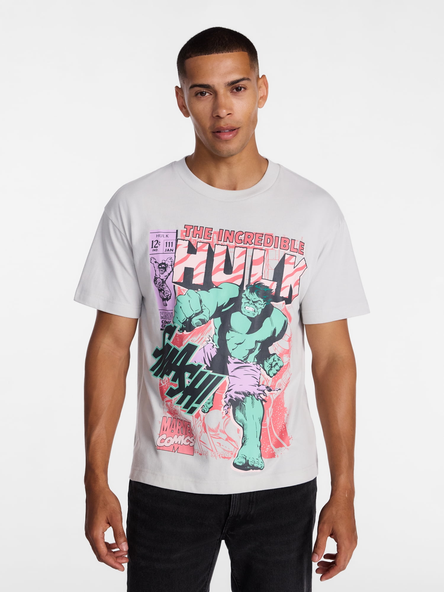 Marvel Comics Men's and Big Men's Hulk Smash Graphic Tee, Sizes S-3XL ...