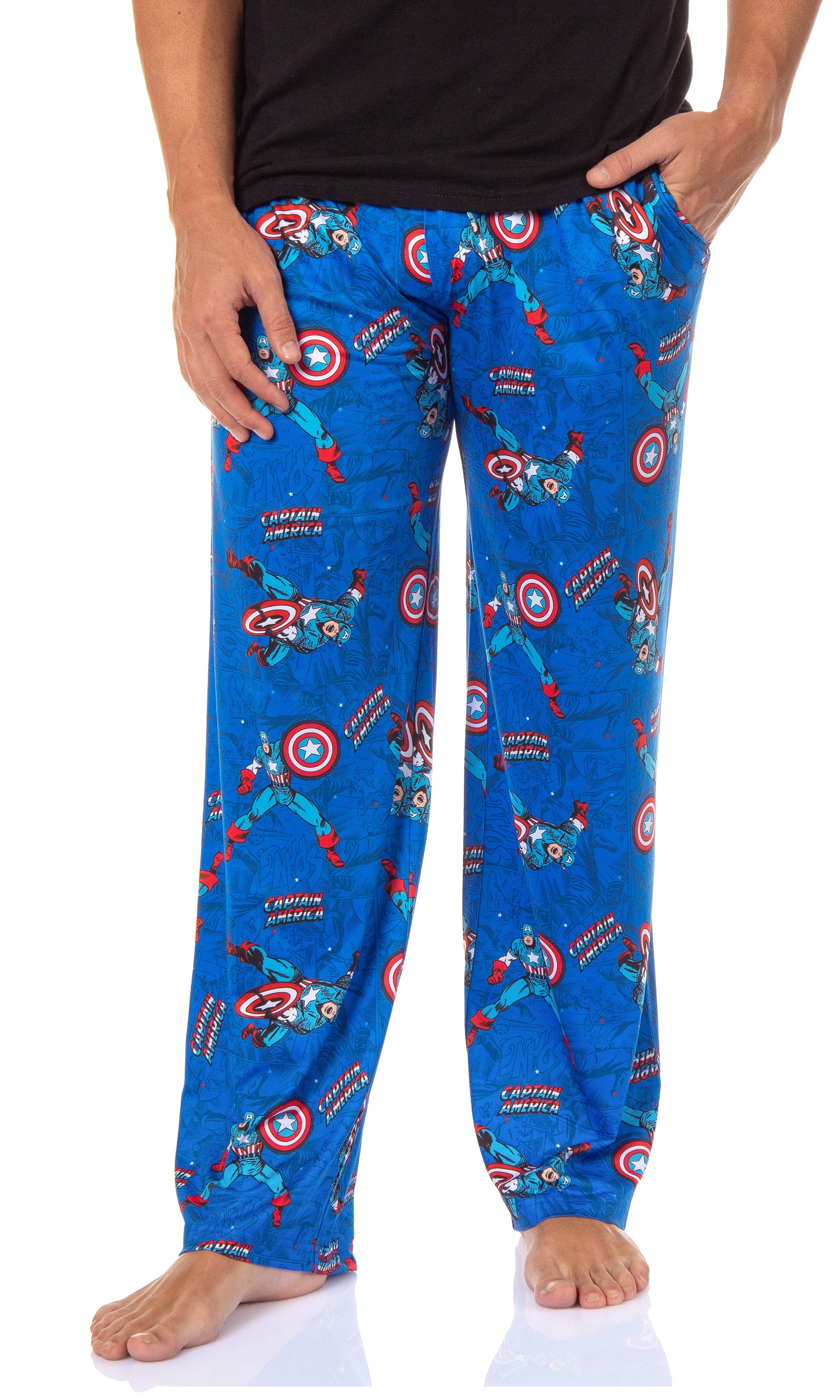 Marvel Comics Men's Captain America Fight Adult Sleep Lounge Pajama ...