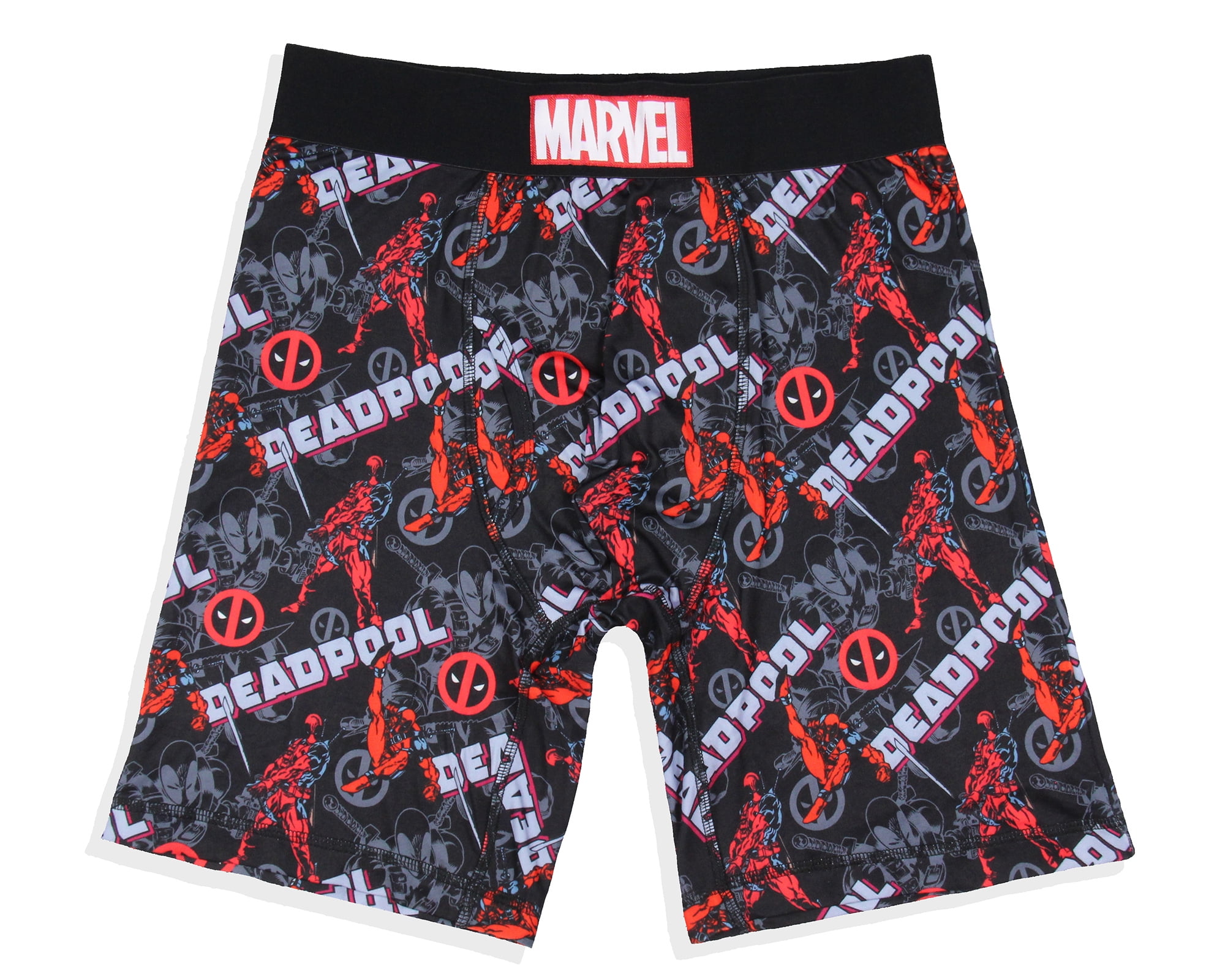 Marvel Comics Men's Deadpool Allover Tag-Free Boxers Underwear Boxer ...