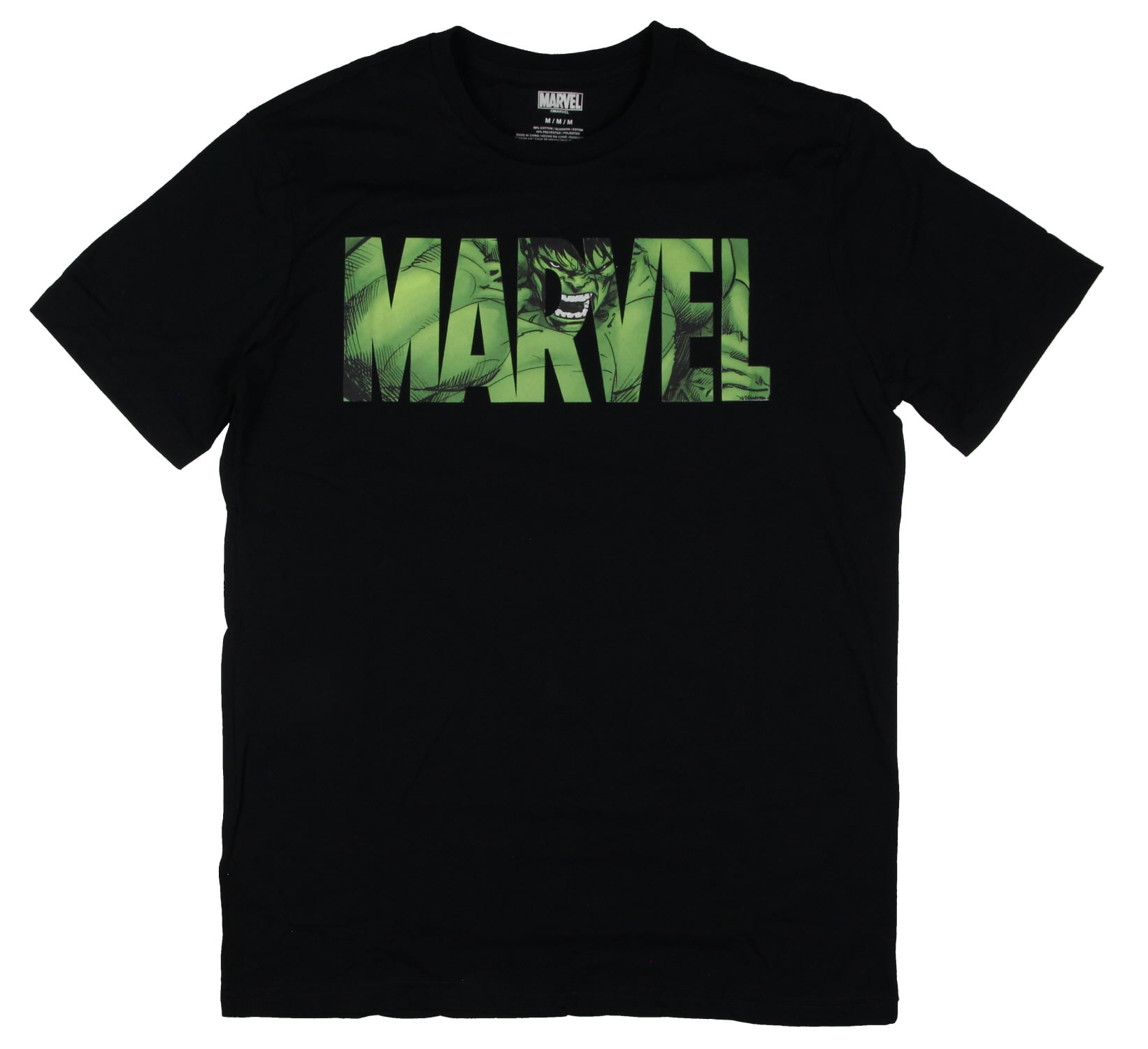 Marvel Comics Men's Marvel Logo The Hulk in Action Angry Adult T-Shirt ...