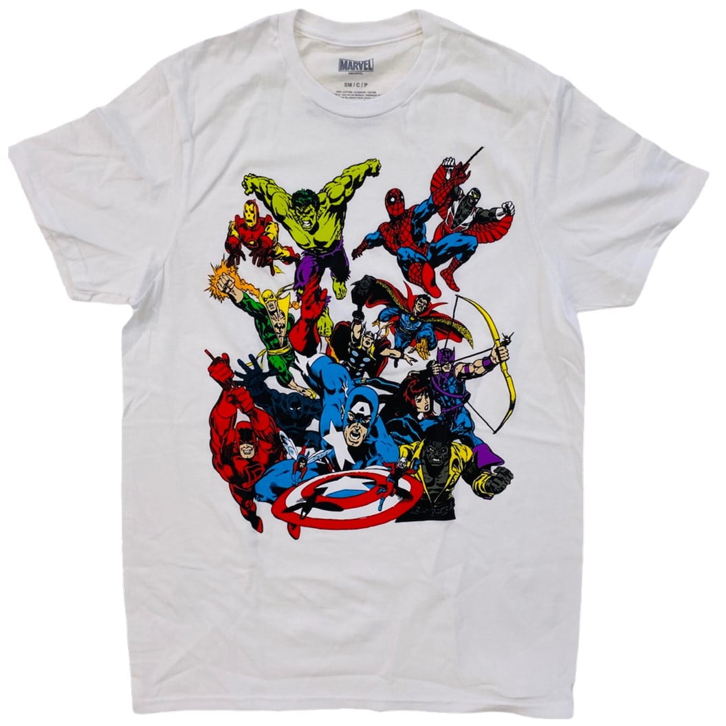 Marvel Comics Men's Officially Licensed Character Group Heroes Graphic ...