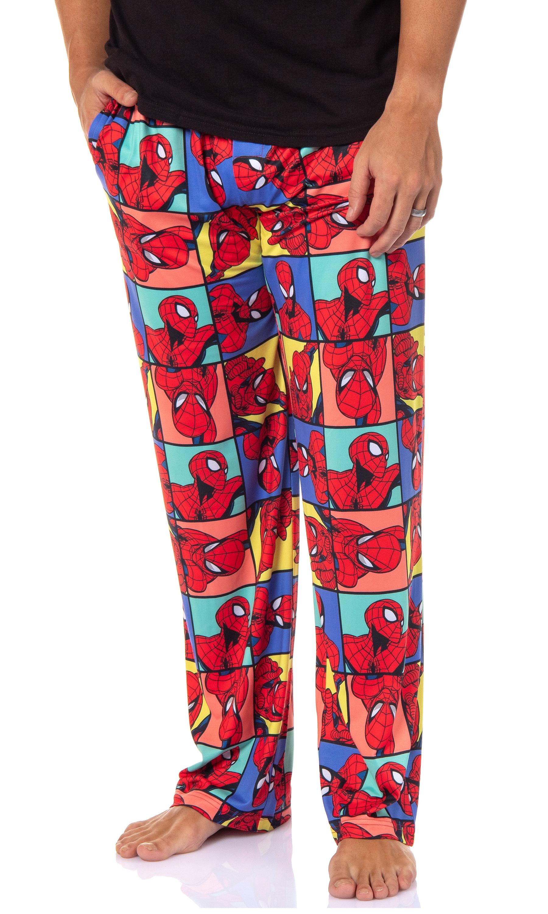 Marvel Comics Men's Spider-Man Grid Adult Sleep Lounge Pajama Pants ...