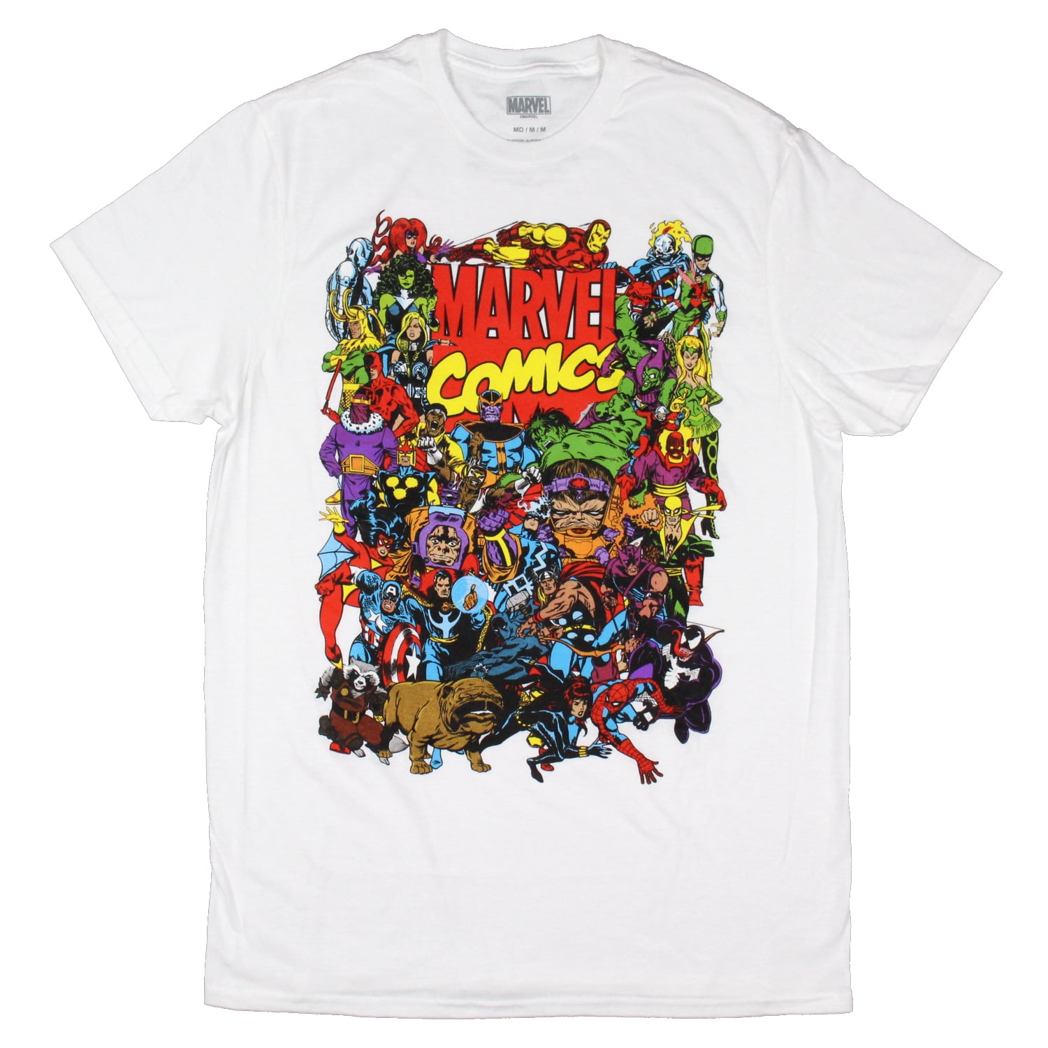 Marvel Comics Men's Vintage Character Group Graphic Crewneck T-Shirt ...