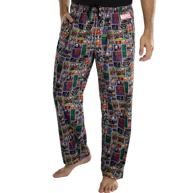 Marvel Comics Mens' Vintage Avengers Comic Book Page Adult Pajama Pants ...