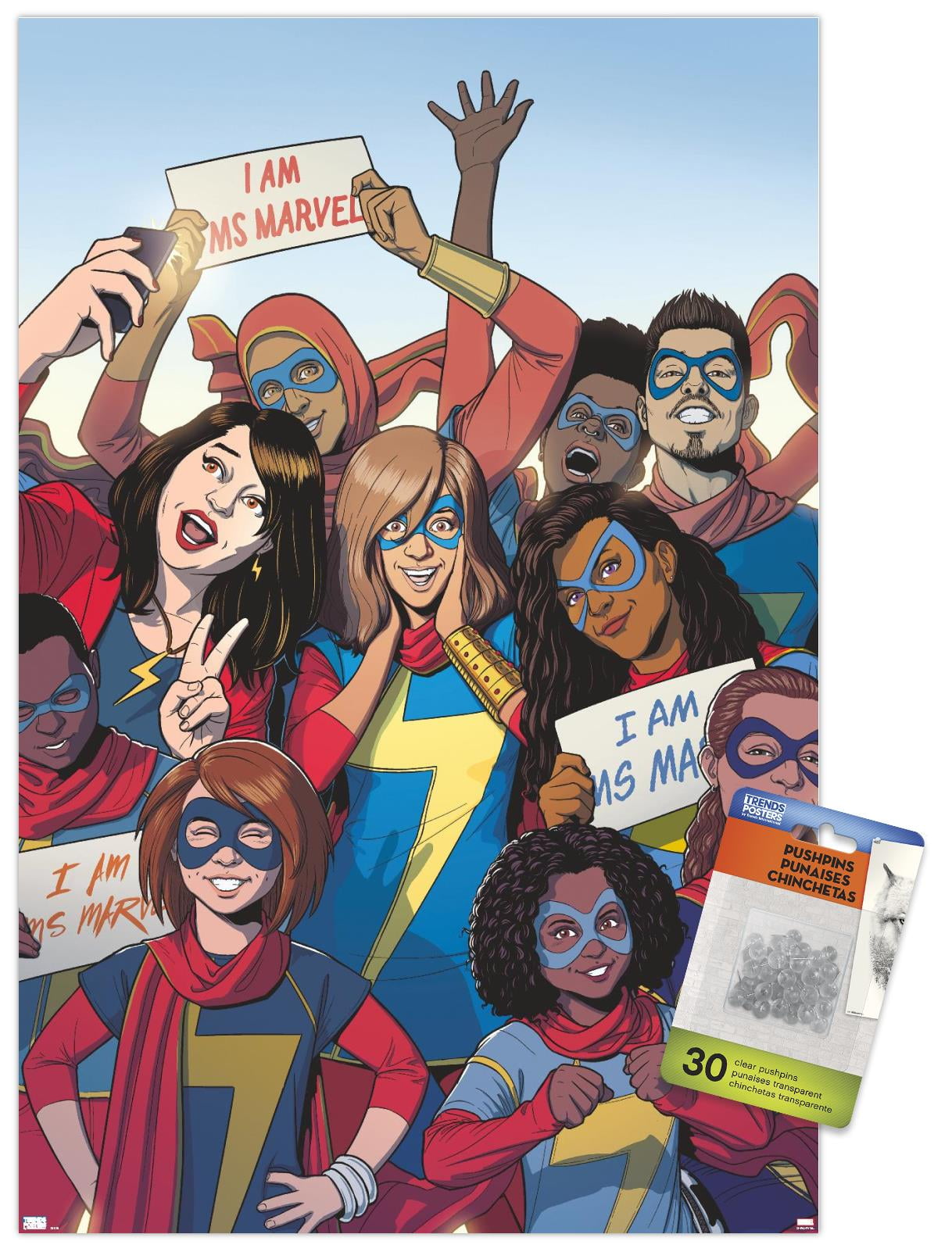 Marvel Comics - Ms. Marvel - Ms. Marvel #37 Wall Poster with Pushpins ...