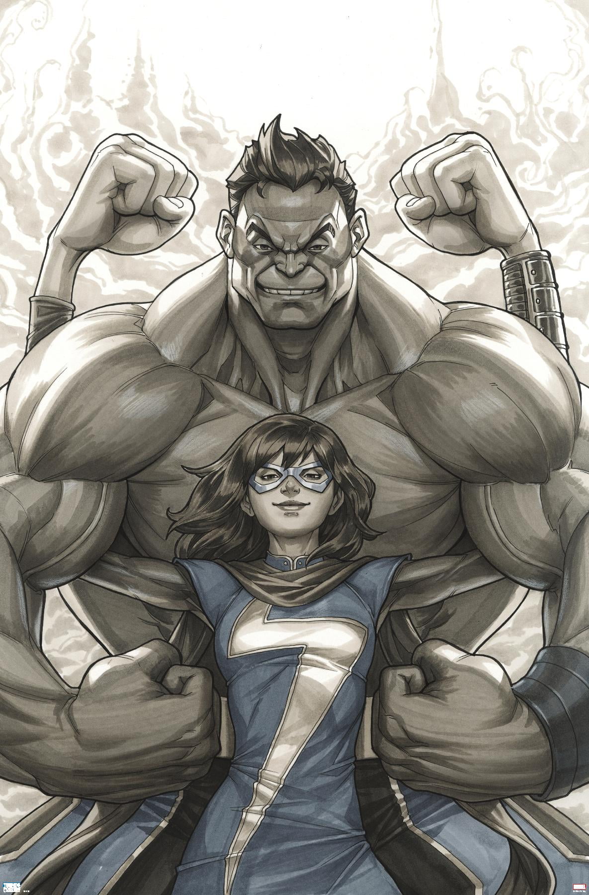 Marvel Comics - Ms. Marvel and Hulk - Champions #1 Wall Poster, 22.375 ...