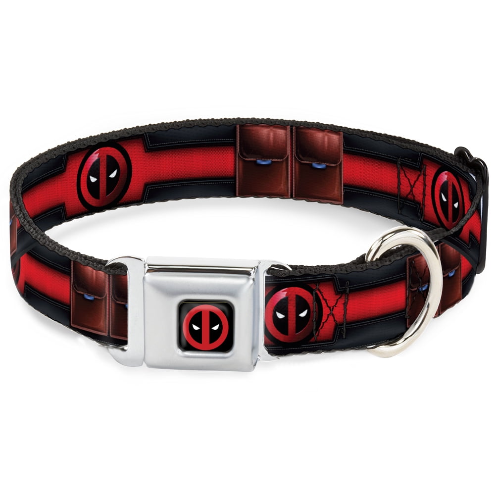 Marvel Comics Pet Collar, Dog Collar Metal Seatbelt Buckle, Deadpool ...