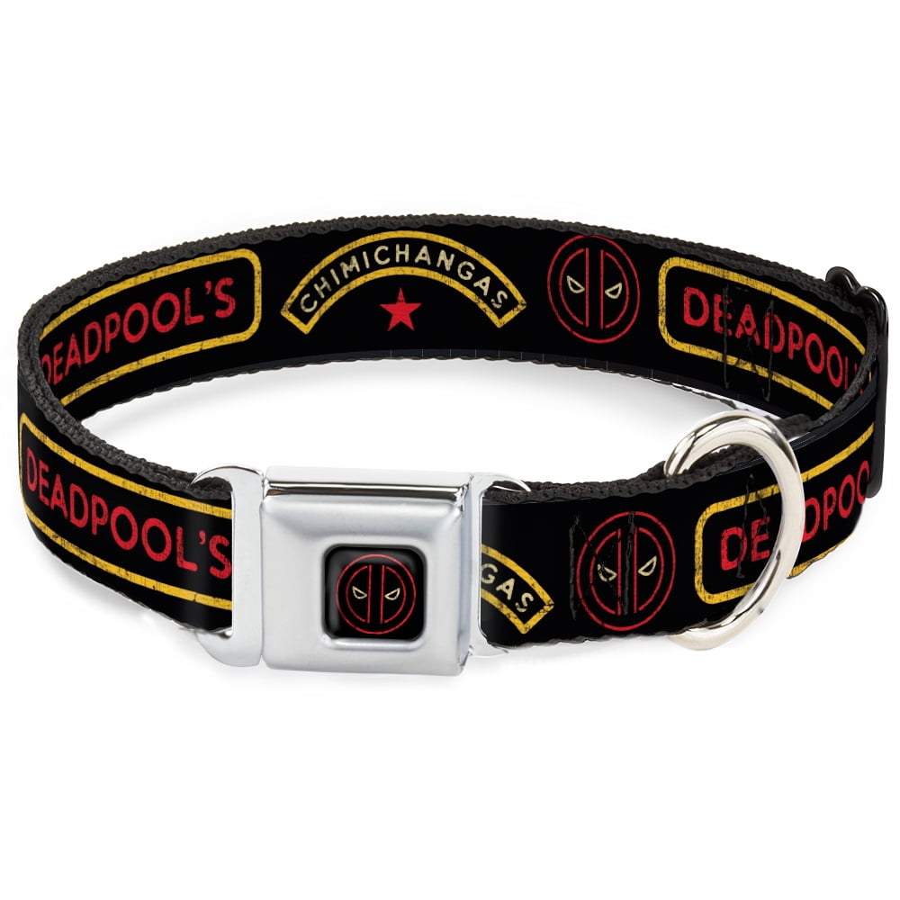 Marvel Comics Pet Collar, Dog Collar Metal Seatbelt Buckle, Deadpools ...