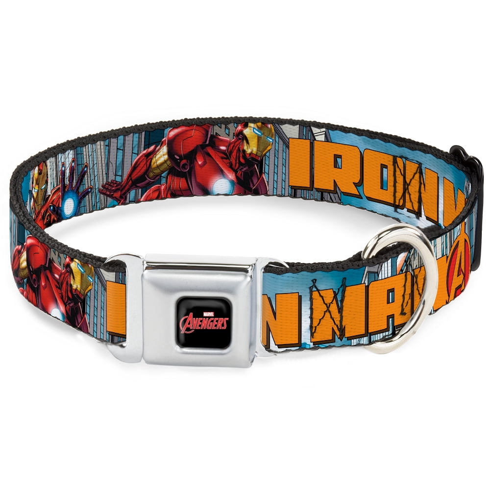 Marvel Comics Pet Collar, Dog Collar Metal Seatbelt Buckle, Iron Man ...
