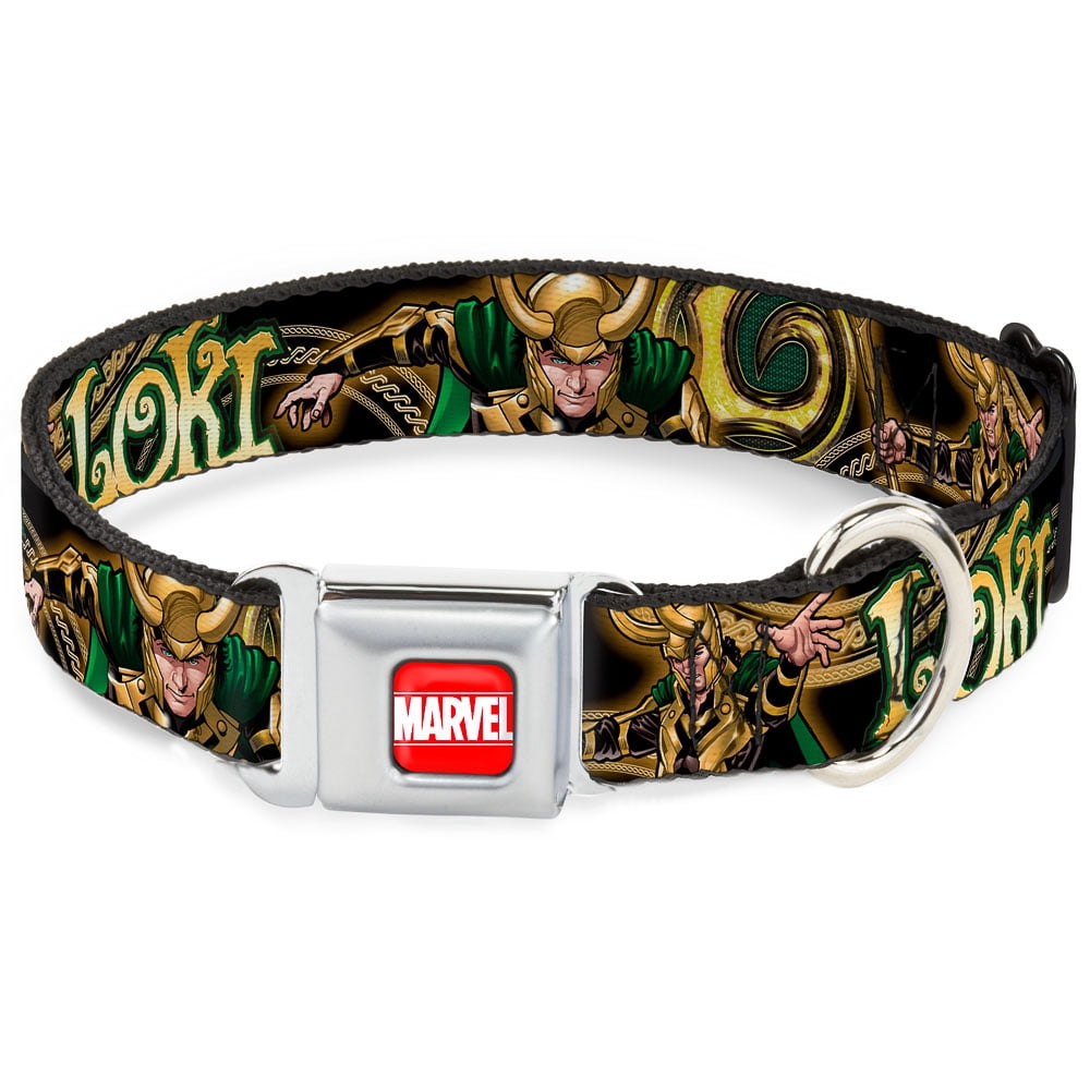 Marvel Comics Pet Collar, Dog Collar Metal Seatbelt Buckle, Loki Poses ...