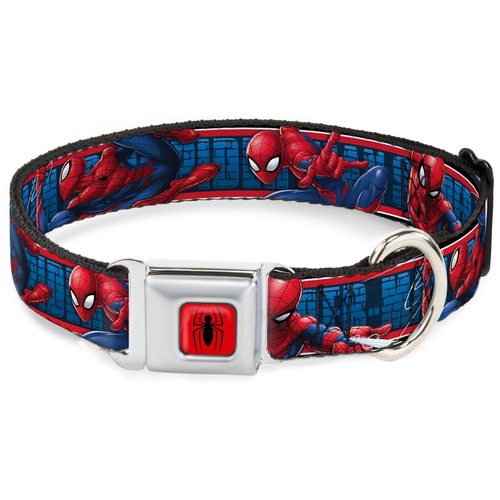 Marvel Comics Pet Collar, Dog Collar Metal Seatbelt Buckle, Spider Man ...