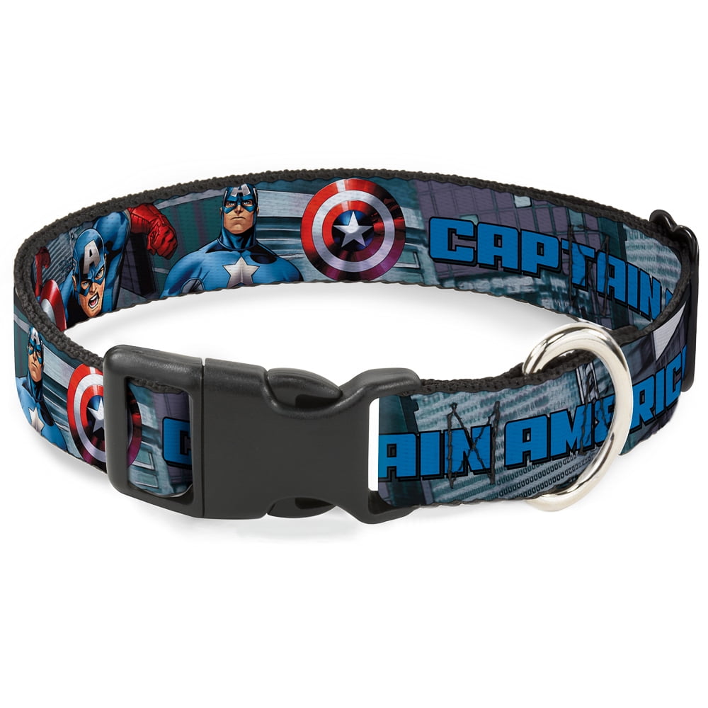 Marvel Comics Pet Collar, Dog Collar Plastic Buckle, Captain America ...