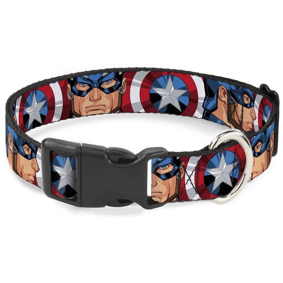 Marvel Comics Pet Collar, Dog Collar Plastic Buckle, Captain America ...
