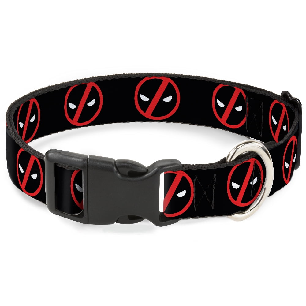 Marvel Comics Pet Collar, Dog Collar Plastic Buckle, Deadpool Logo ...