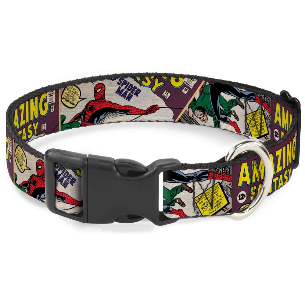 Marvel Comics Pet Collar, Dog Collar Plastic Buckle, Spider Man Amazing ...