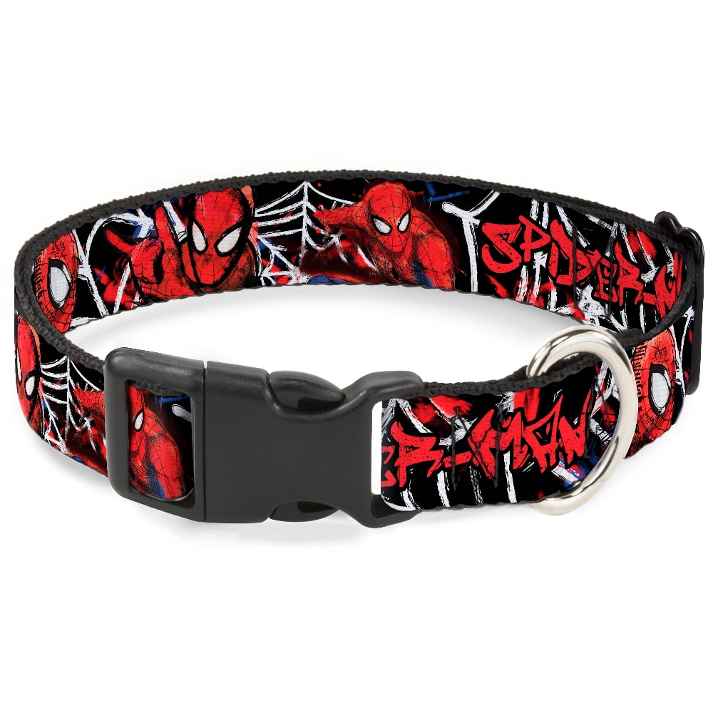 Marvel Comics Pet Collar, Dog Collar Plastic Buckle, Spider Man Poses ...