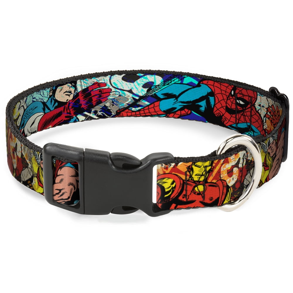 Marvel Comics Pet Collar, Dog Collar Plastic Buckle, Superhero Action ...