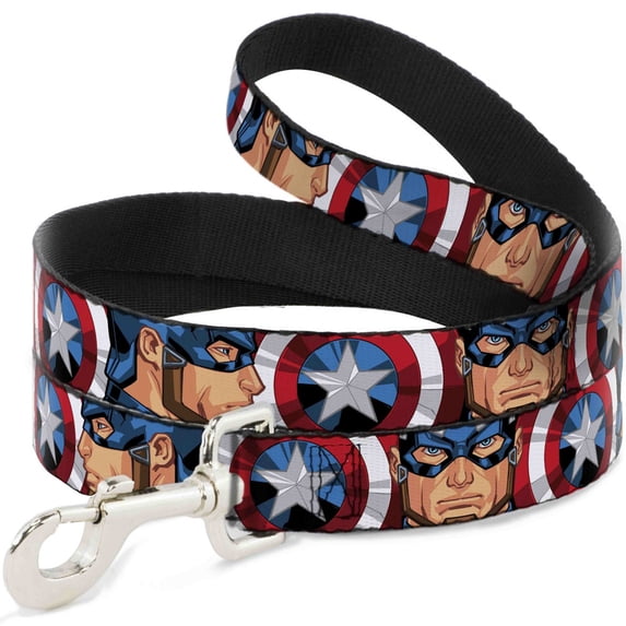Marvel Comics Pet Leash, Dog Leash, Captain America Face Turns Shield ...
