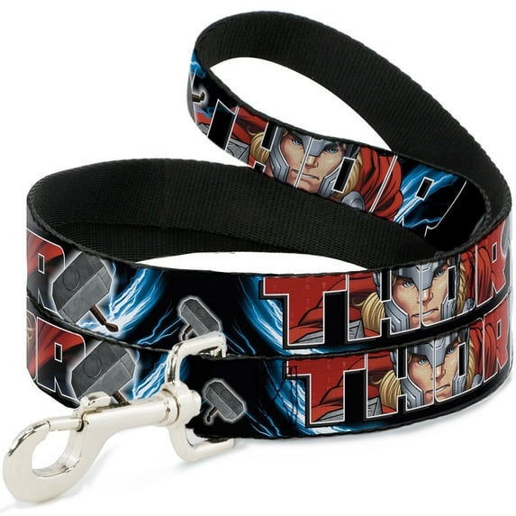 Marvel Comics Pet Leash, Dog Leash, Thor Poses Hammer, 4 Feet Long 1.0 ...
