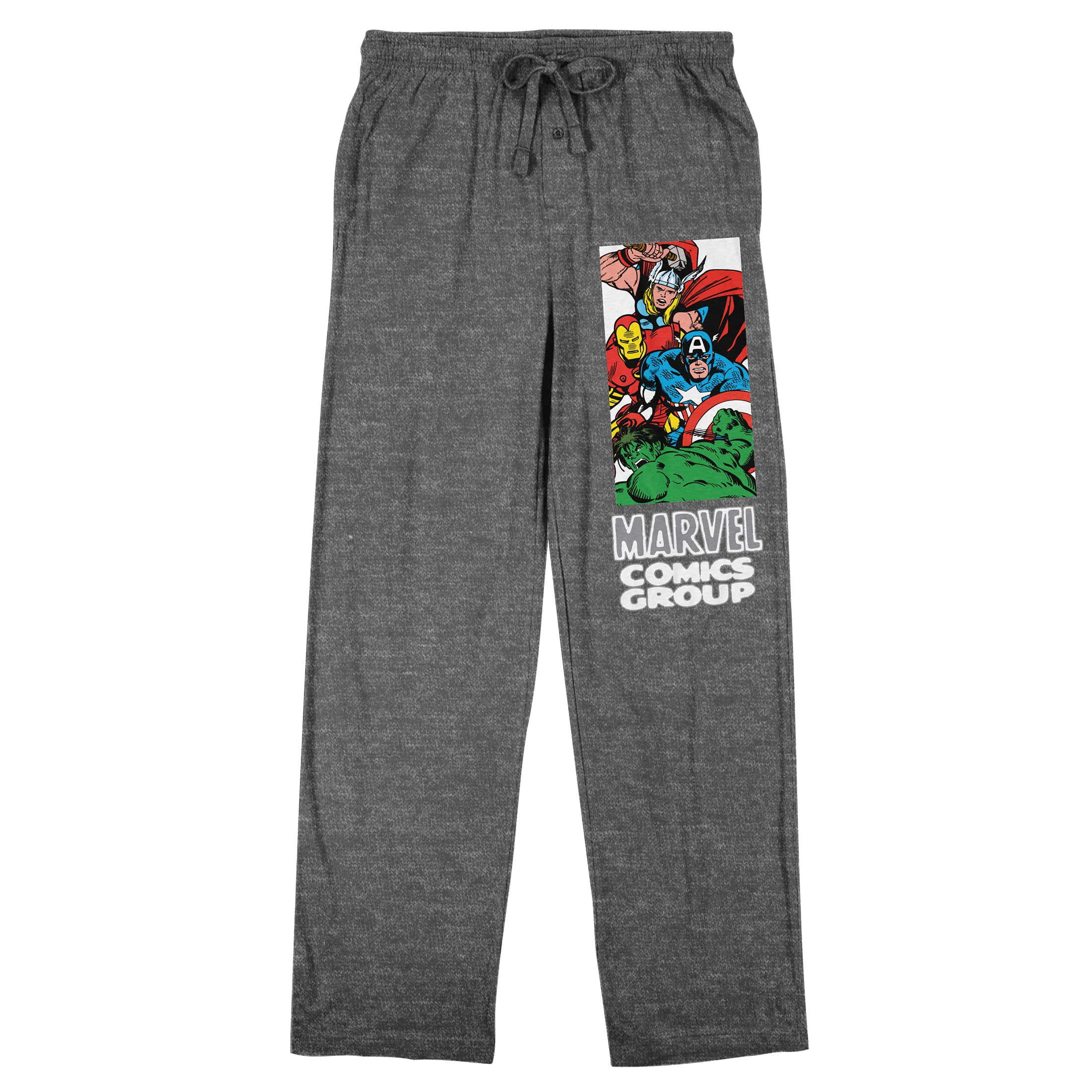 Marvel Comics Presents Superheroes Men's Heather Gray Sleep Pajama ...