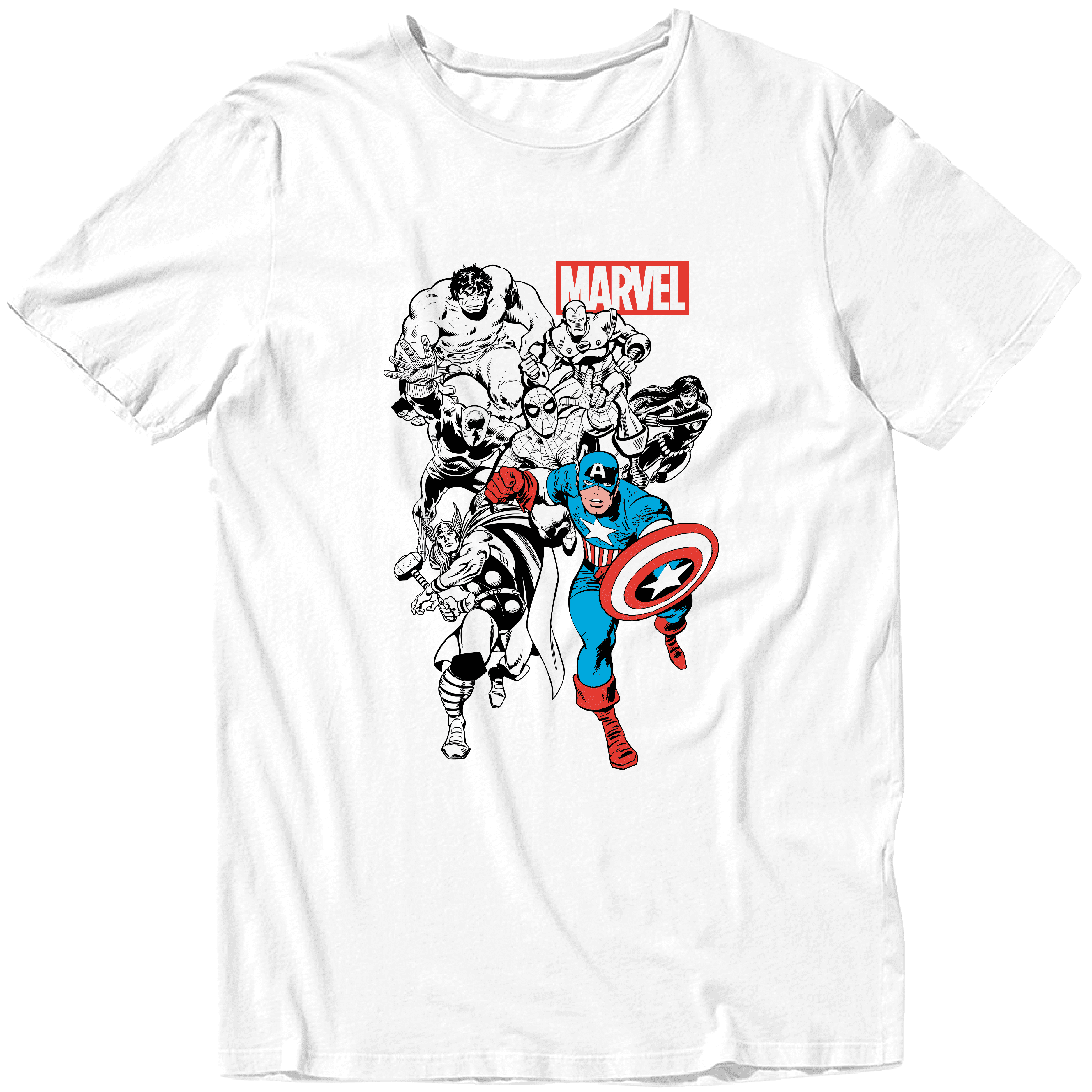 Marvel Comics Retro Captain America & Avengers Unisex Short Sleeve T ...