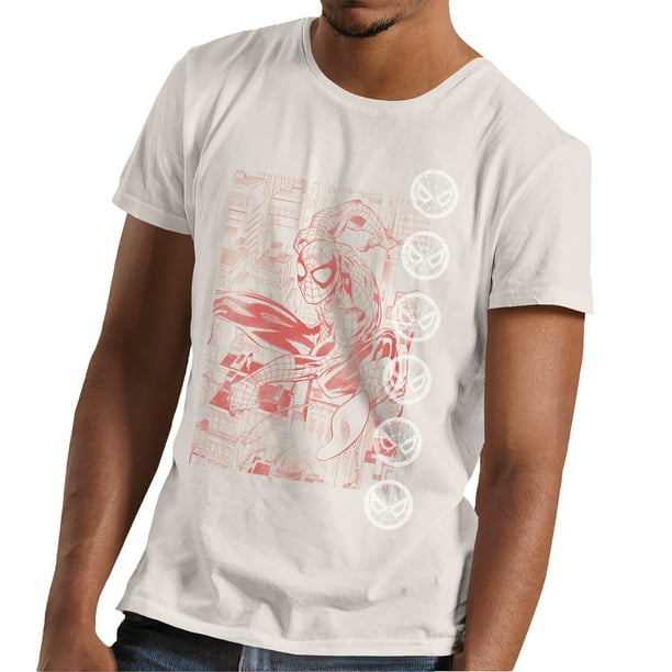 Marvel Comics Spider-Man Outline Mens and Womens Short Sleeve T-Shirt ...