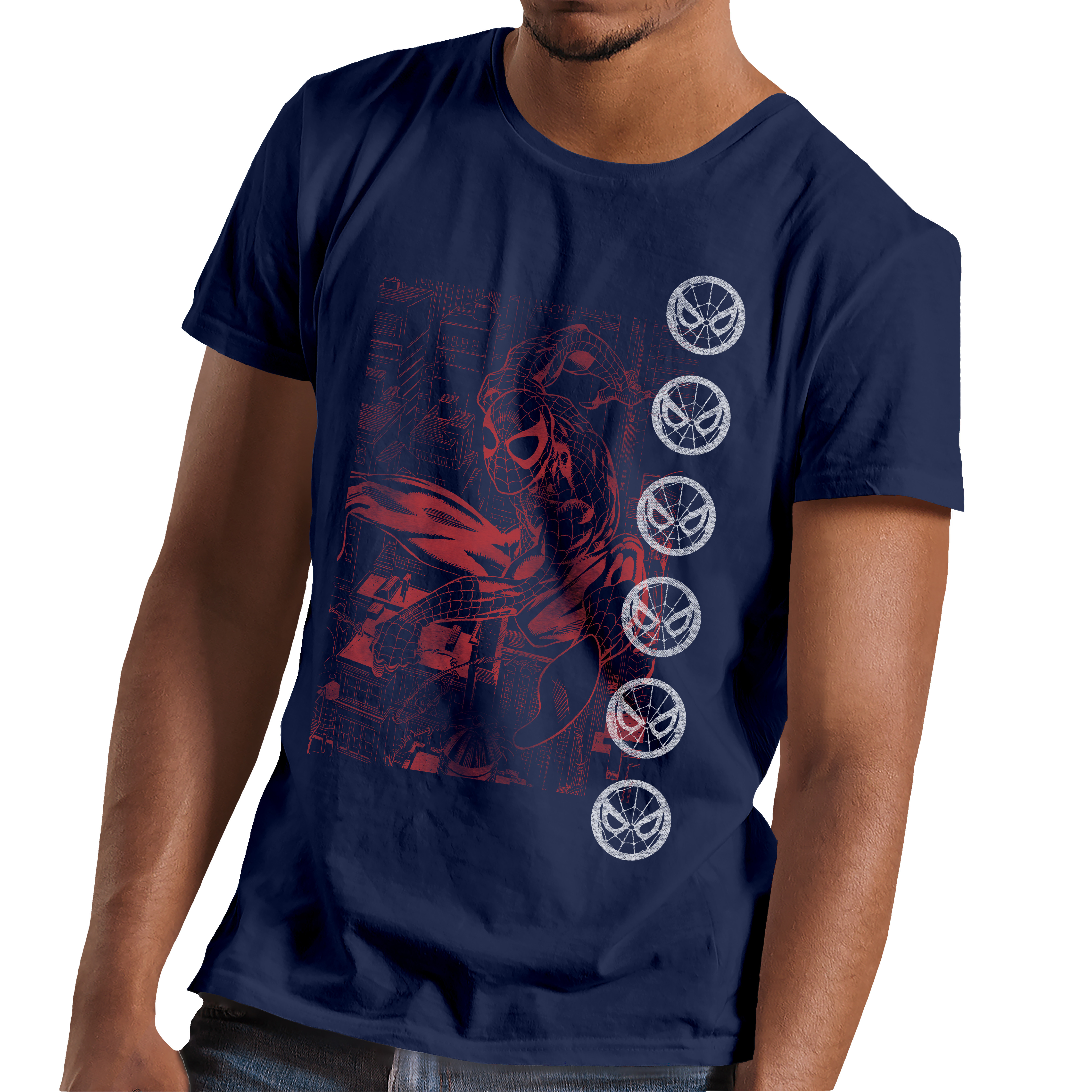 Marvel Comics Spider-Man Outline Mens and Womens Short Sleeve T-Shirt ...