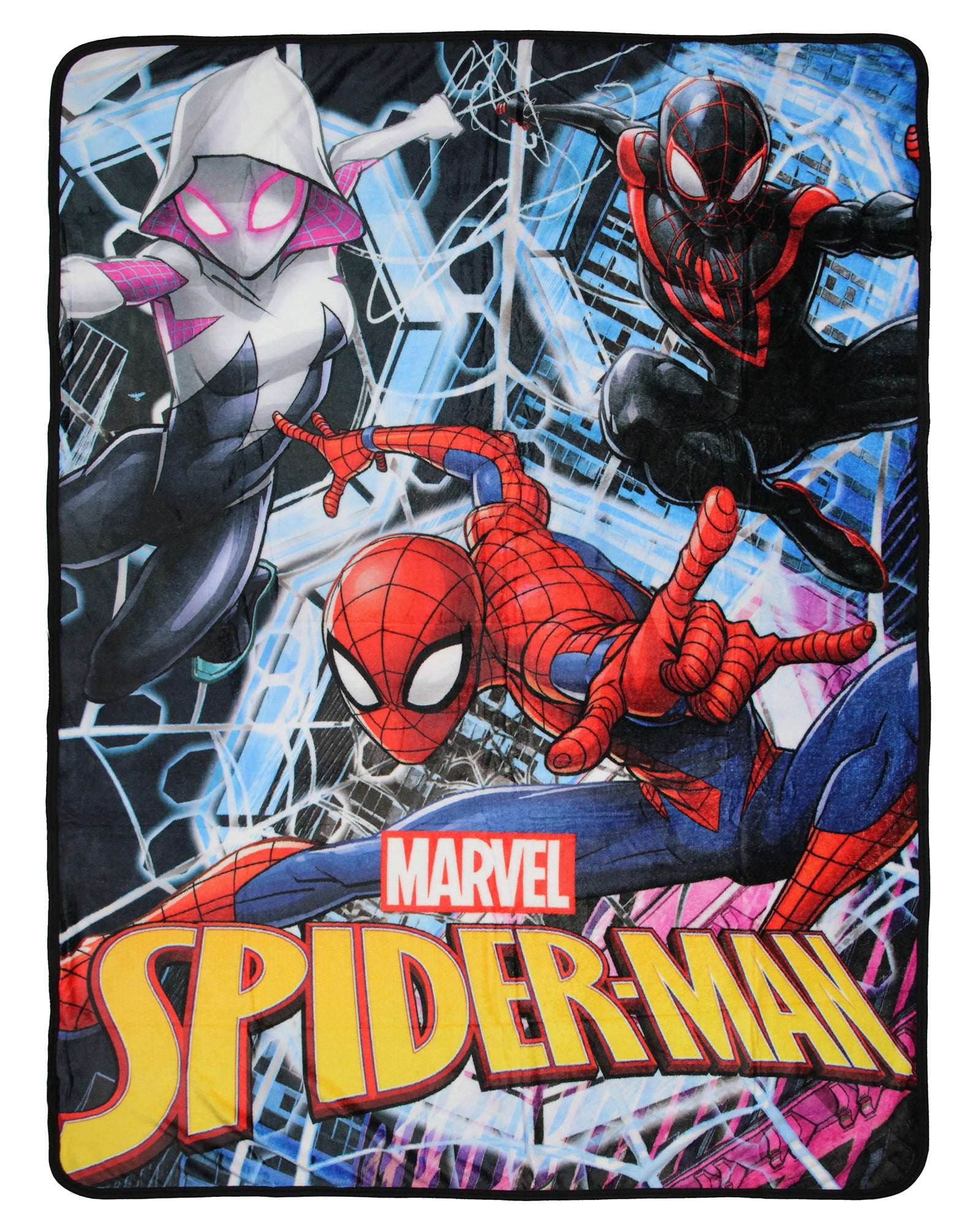 Marvel Comics Spider-Man Peter Gwen Miles Spiderverse Throw Blanket 46 ...
