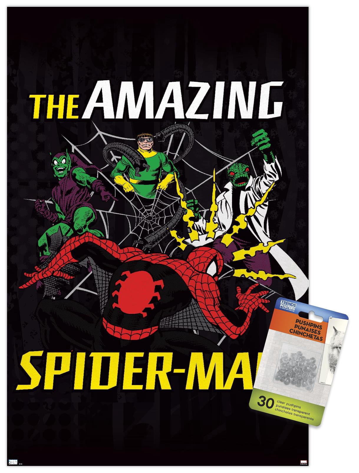 Marvel Comics Spider-Man - Villains Web Wall Poster with Push Pins, 14. ...