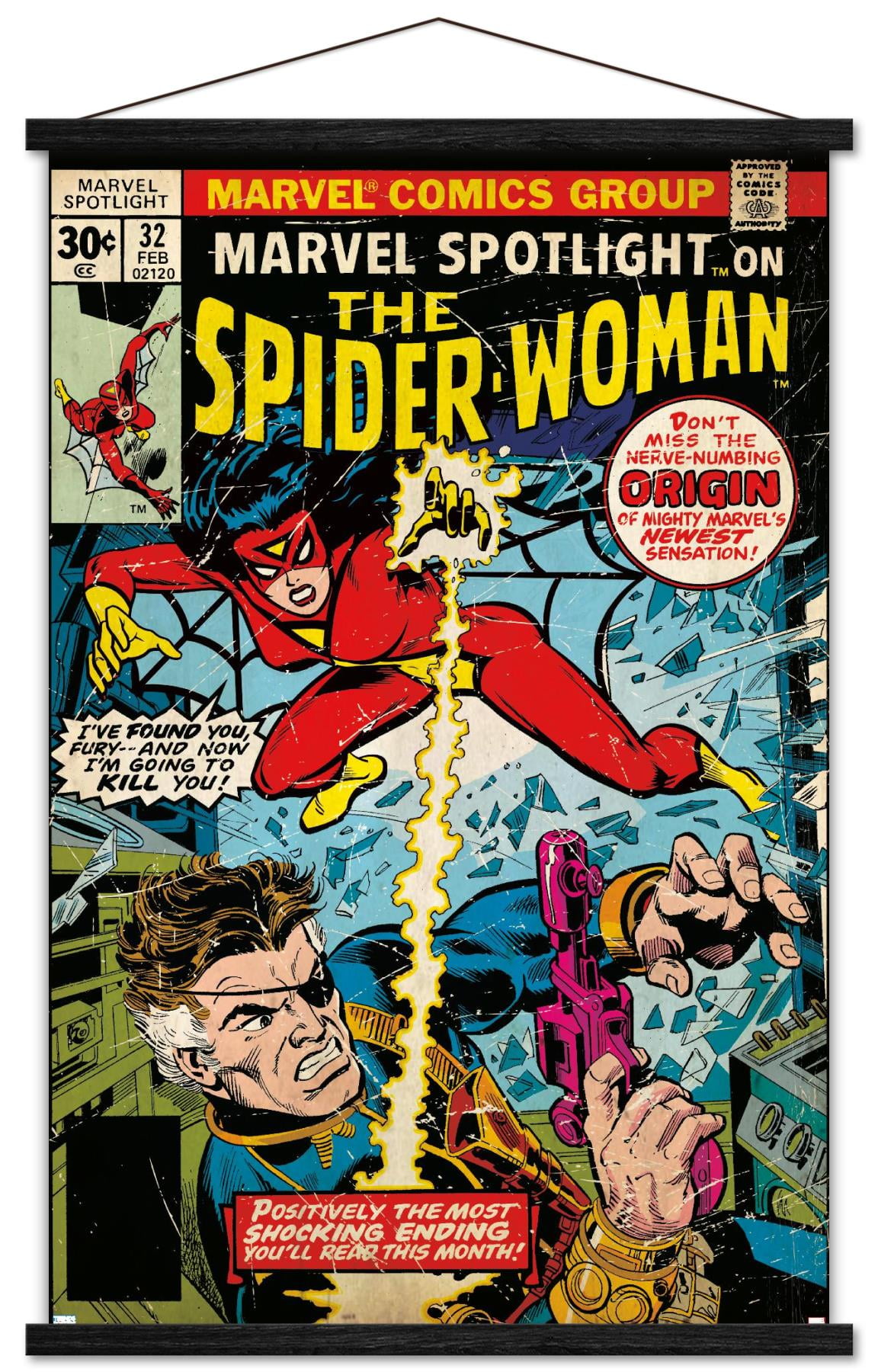 Marvel Comics - Spider-Woman - Spider-Woman #32 Wall Poster with Wooden ...