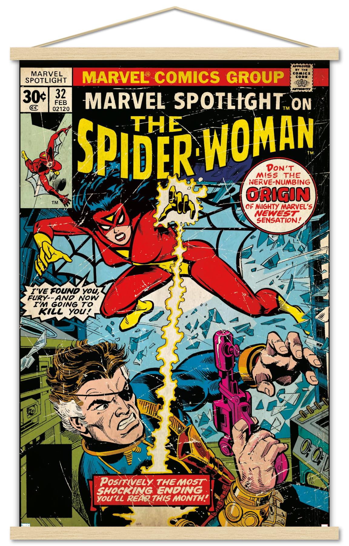 Marvel Comics - Spider-Woman - Spider-Woman #32 Wall Poster with Wooden ...