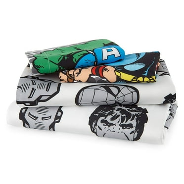 Marvel Avengers Superhero Kids Comforter - 4 Piece Twin Bed Set, 100% ...