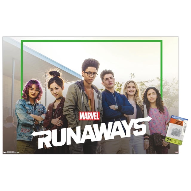 Marvel Comics TV - The Runaways - TV One Sheet Wall Poster with Push ...