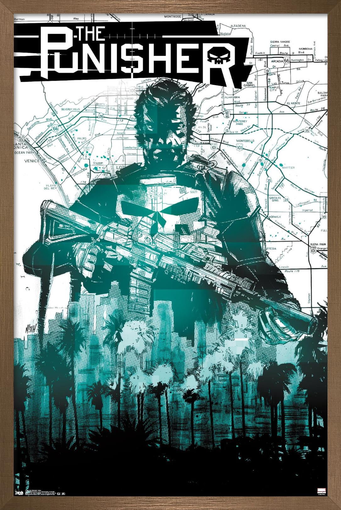 Marvel Comics - The Punisher - Map Wall Poster, 22.375" x 34", Framed ...