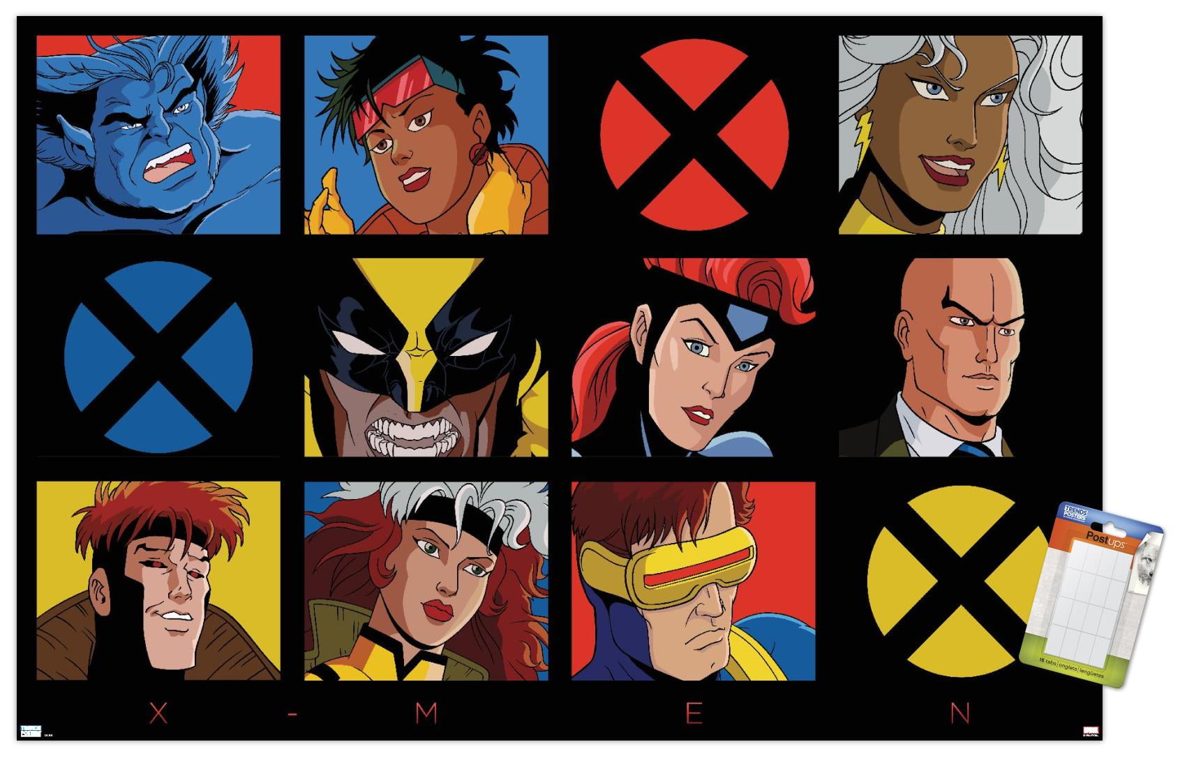 Marvel Comics - The X-Men - 90s Animated Grid Wall Poster, 22.375" x 34 ...