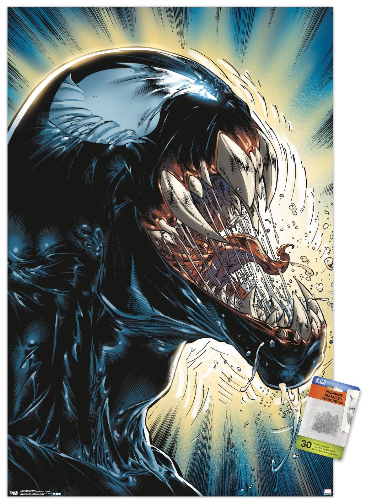Marvel Comics - Venom - Darkness Wall Poster with Push Pins, 22.375" x ...