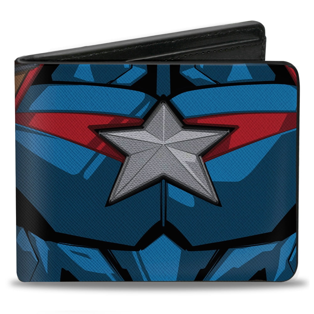Marvel Comics Wallet, Bifold, Captain America Chest Star Back Shield ...