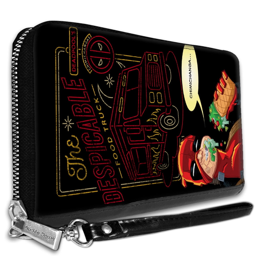 Marvel Comics Wallet, Zip Around, Deadpool Food Truck Chimichanga Pose ...