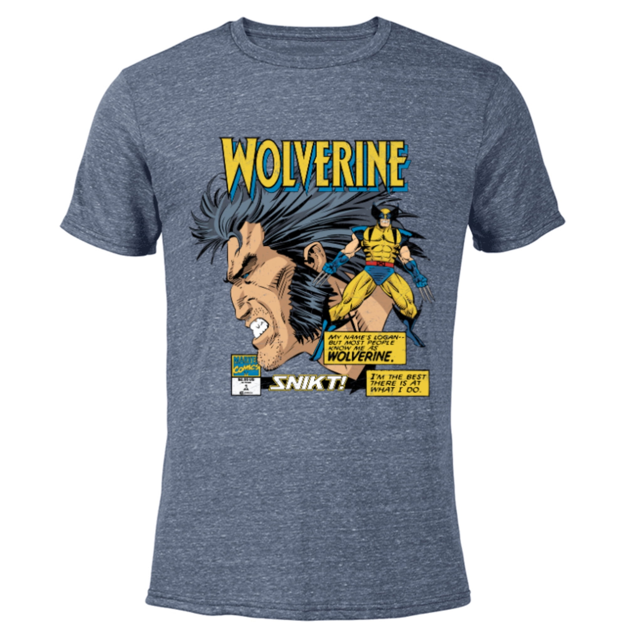 Marvel Comics Wolverine Classic Logan Retro - Short Sleeve Blended T ...