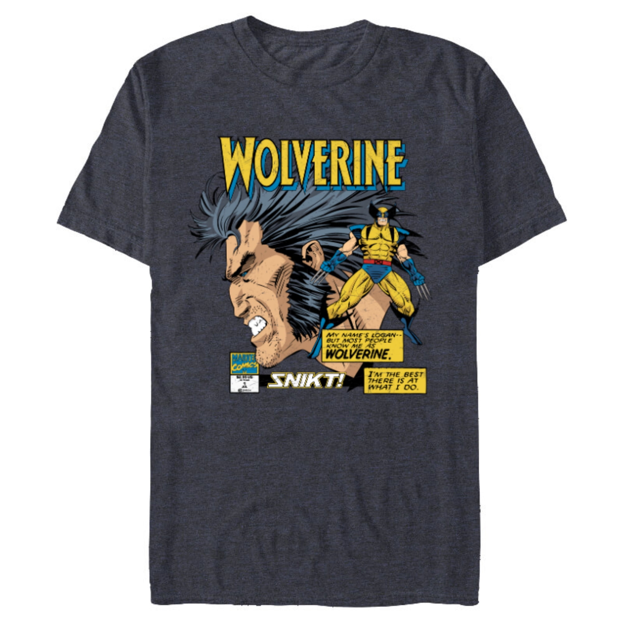 Marvel Comics Wolverine Classic Logan Retro - Short Sleeve Blended T ...