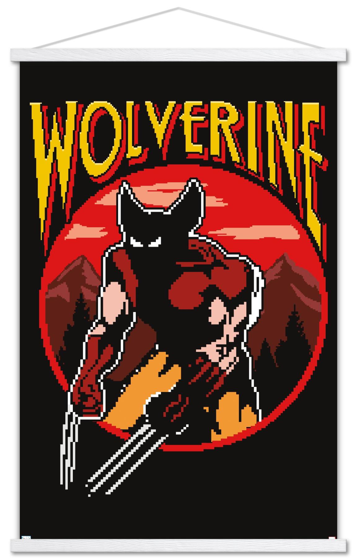 Marvel Comics - Wolverine - Retro Gaming Wall Poster with Wooden ...