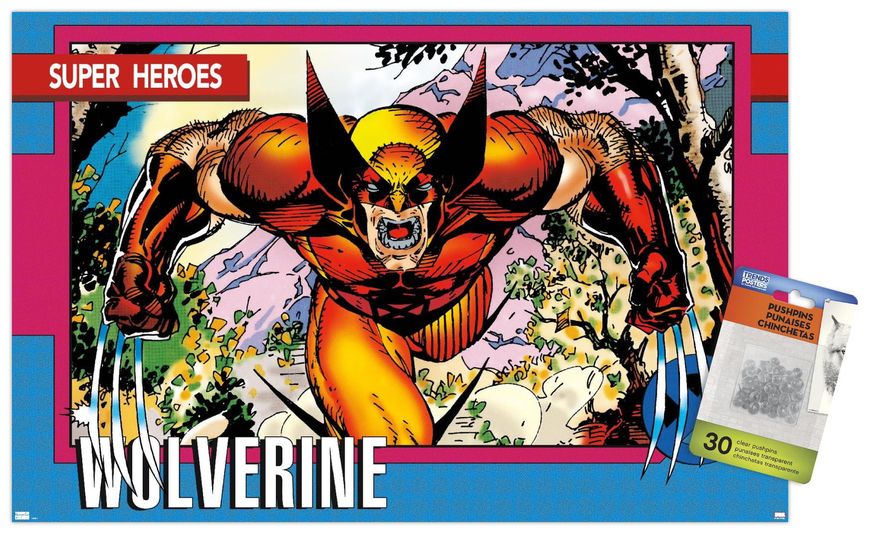 Marvel Comics - Wolverine - Trading Card 22.37" x 14.72" Poster, by ...