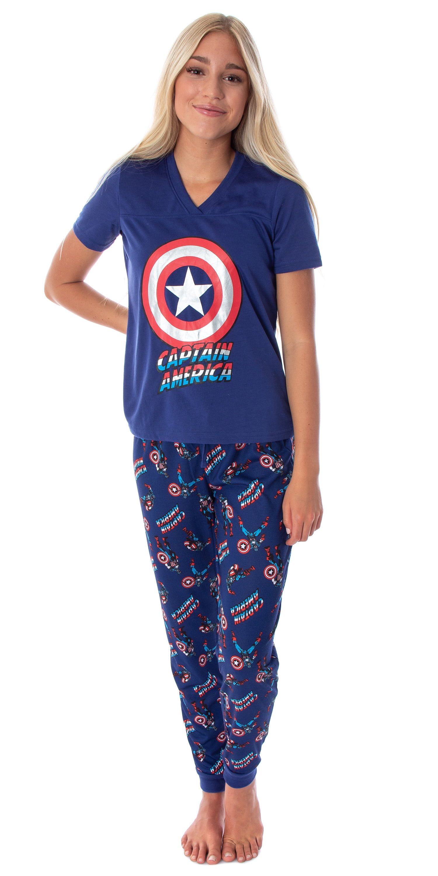 Marvel Comics Junior Sleep Set: Captain America Women's Shirt and ...
