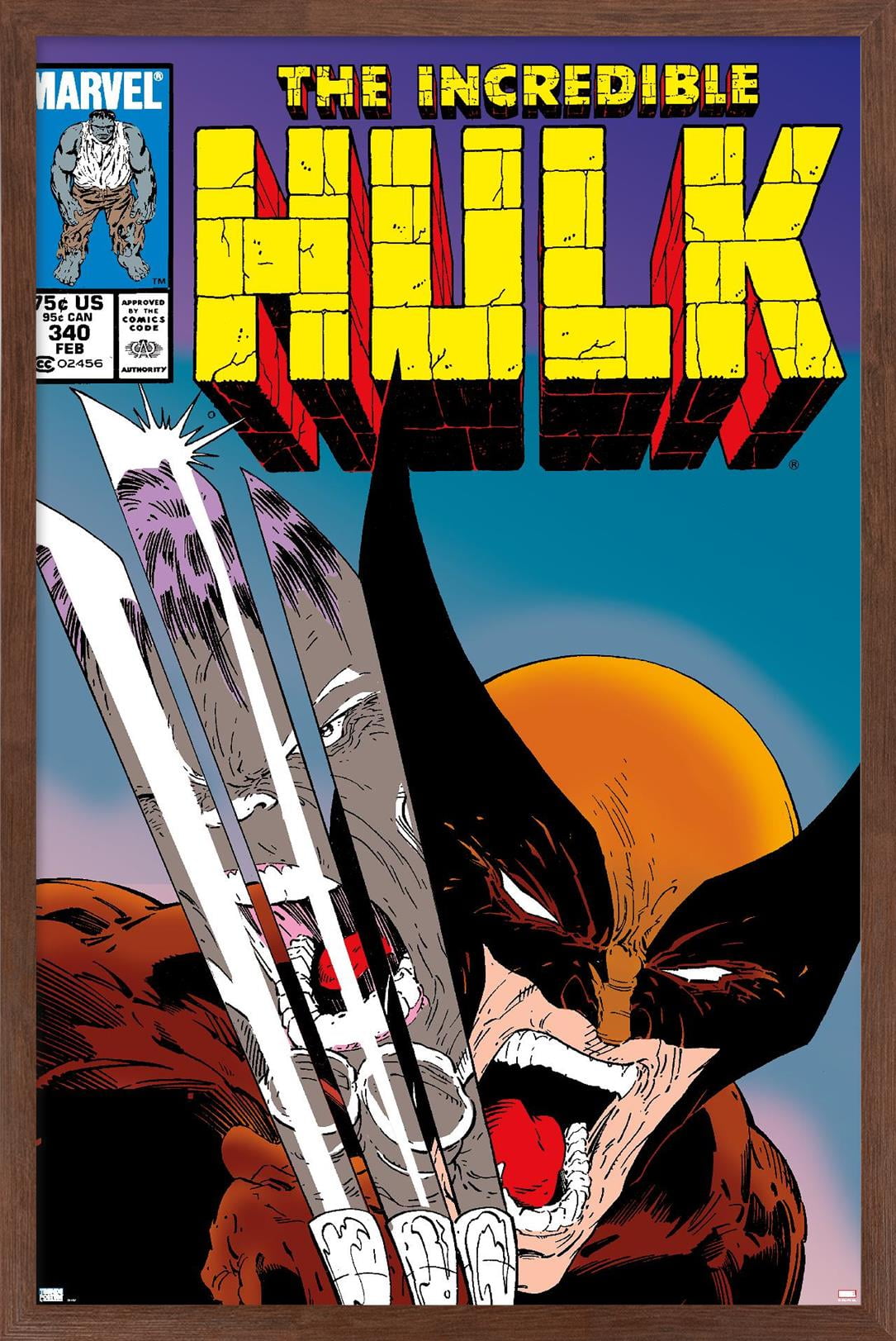 Marvel Comics X-Men - Wolverine Incredible Hulk #340 Wall Poster, 14. ...