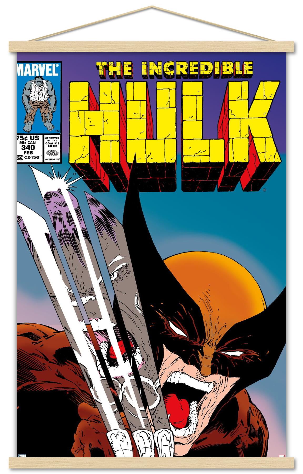 Marvel Comics X-Men - Wolverine Incredible Hulk #340 Wall Poster with ...